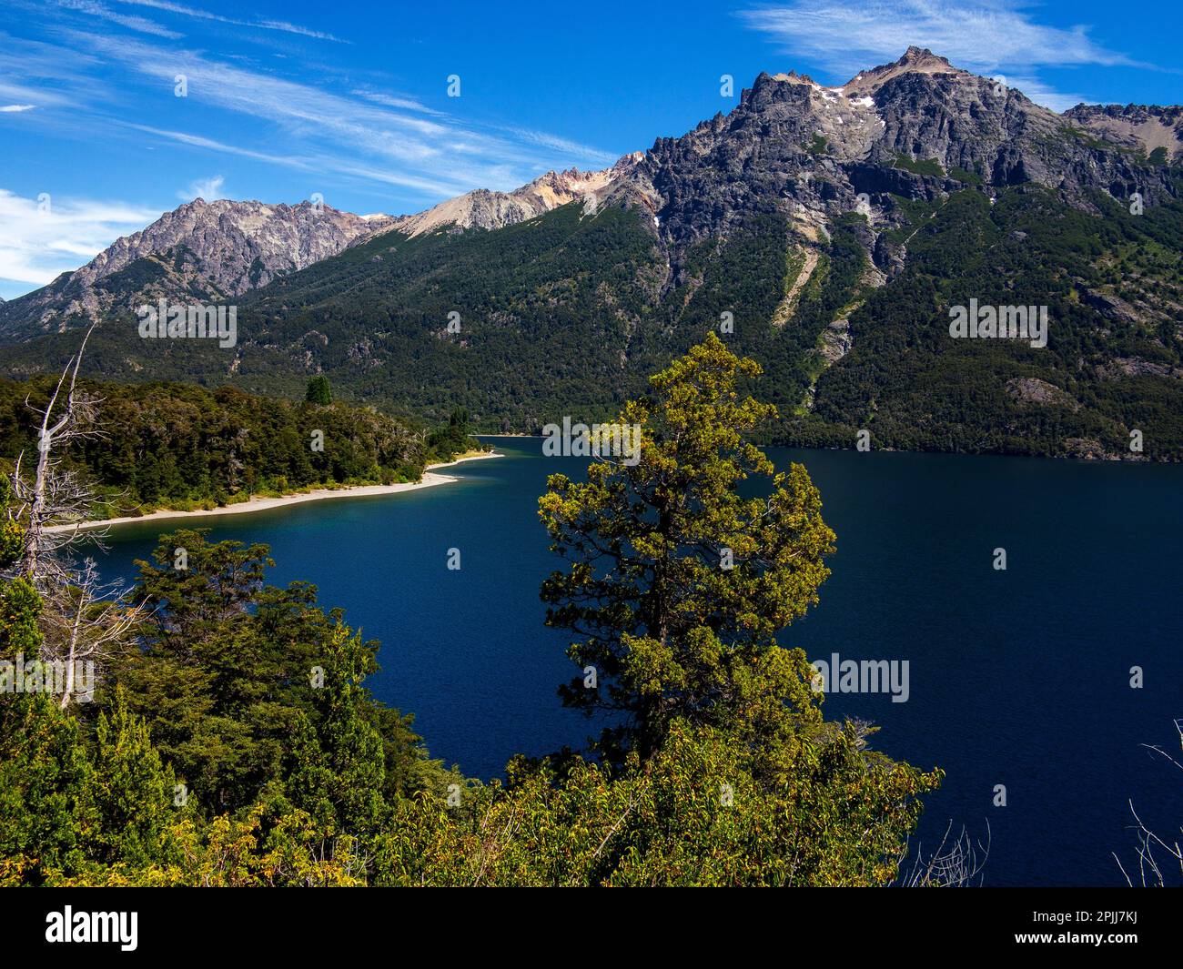 Andes Mountains and Lake Nauel Huapi near Bariloche, Rio Negro ...