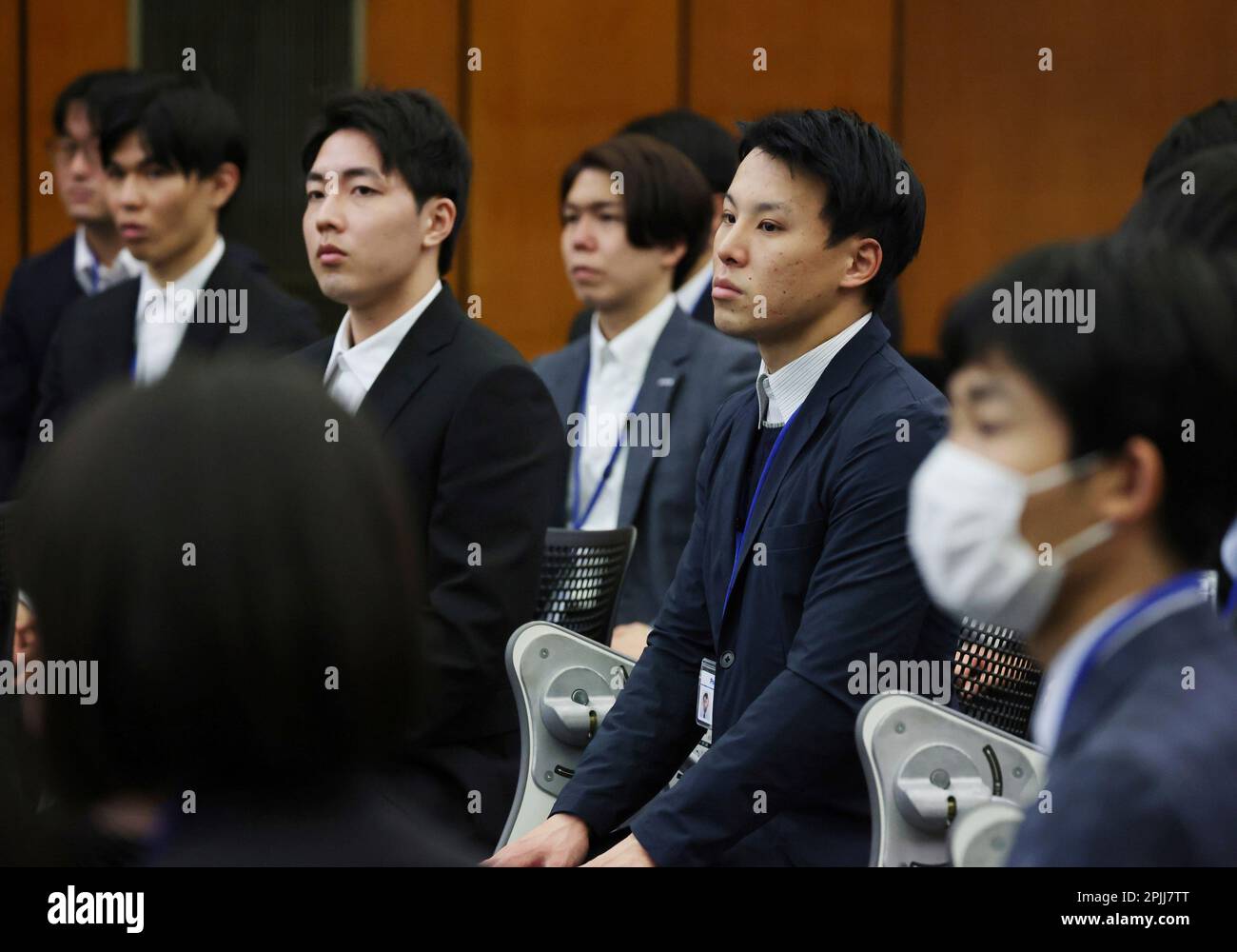 An entrance ceremony for new employees of the Panasonic Group is held ...