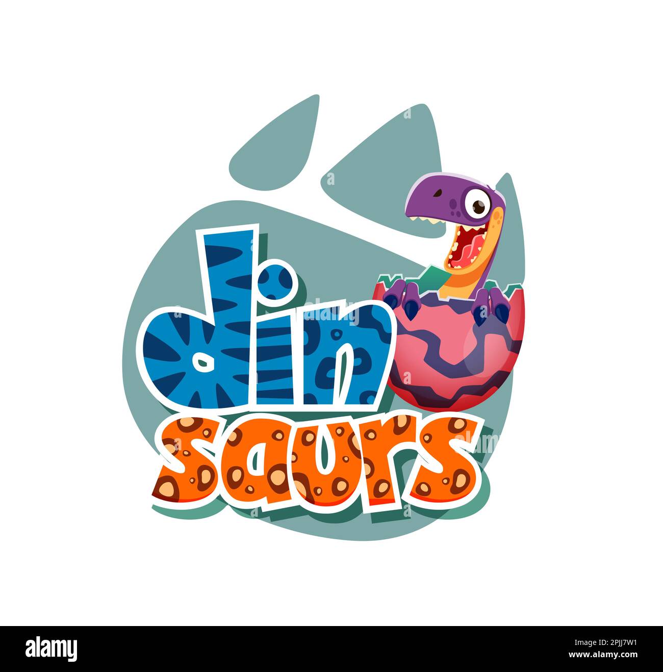 Cartoon funny dinosaur character and dino egg. Funny baby dinosaur ...