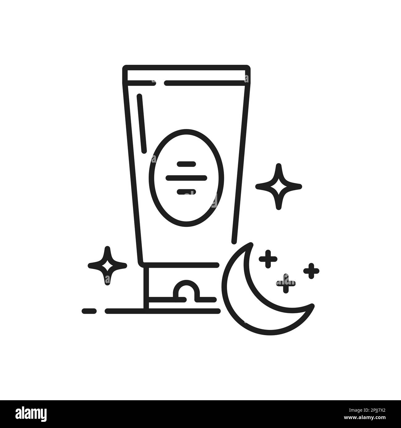 Skincare, face and skin beauty icon of cream for night, hand care ...