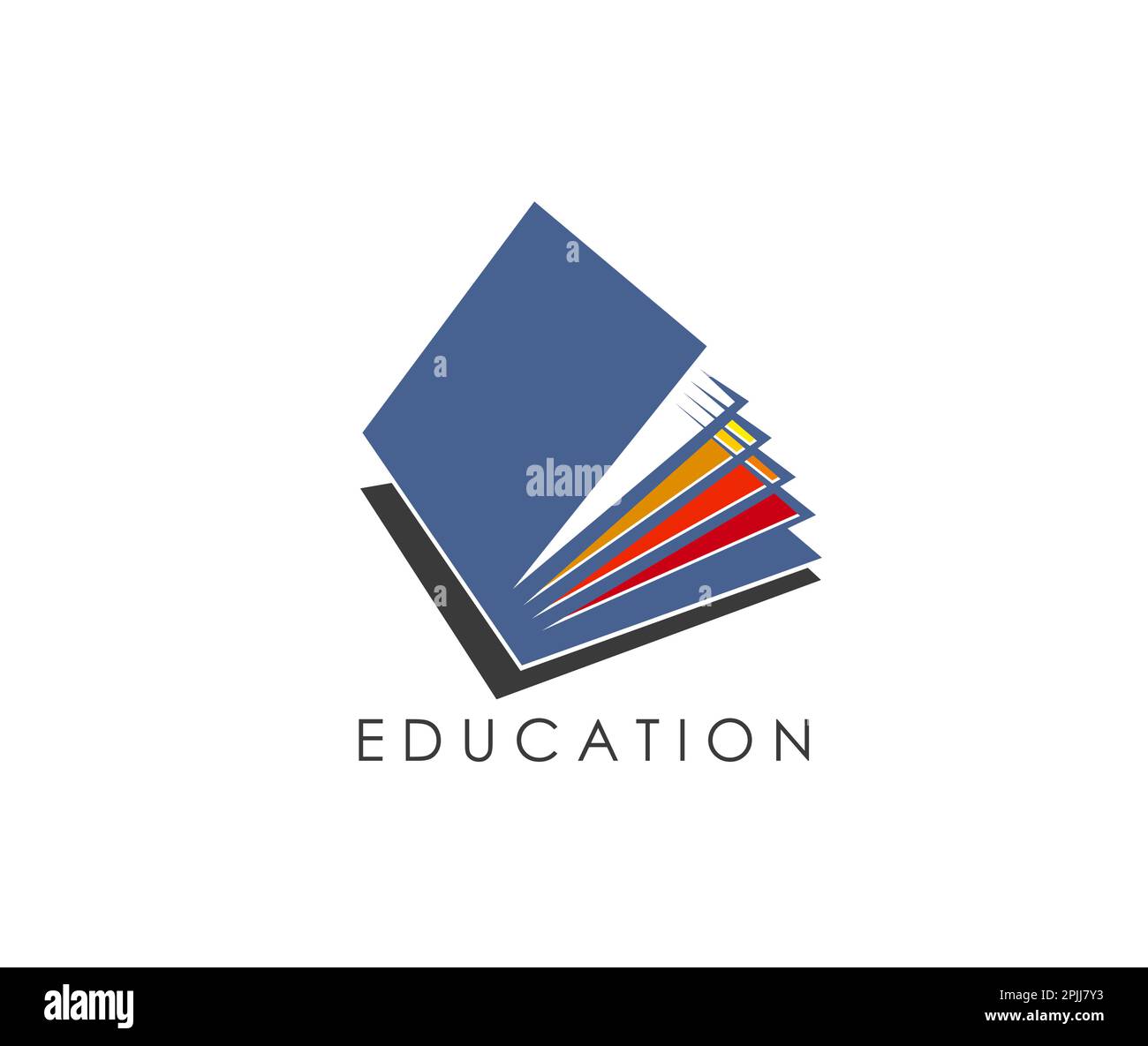 Education book icon, library, dictionary or textbook vector symbol for ...