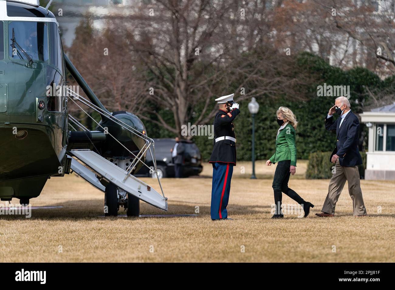 President Joe Biden and First Lady Jill Biden prepare to board Marine ...
