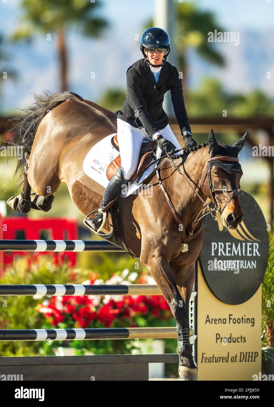 Amy Millar from Canada competes at a Major League Show Jumping event at ...