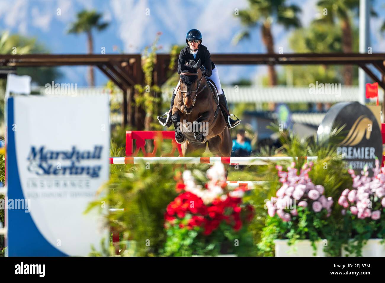 Amy Millar from Canada competes at a Major League Show Jumping event at ...