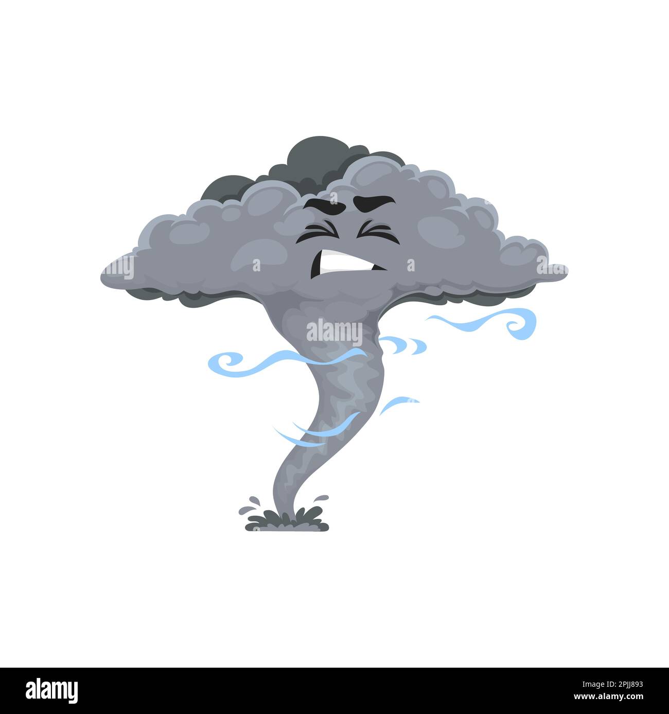 Cartoon tornado character, storm, whirlwind twister, cyclone personage ...