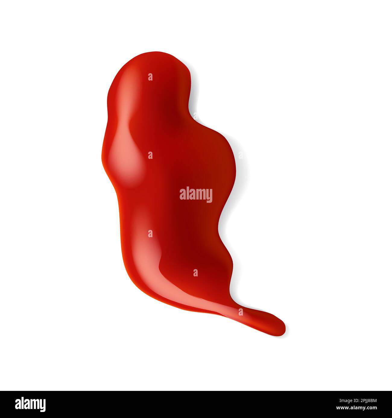 Isolated red ketchup sauce stain on white background. Vector 3d food ...
