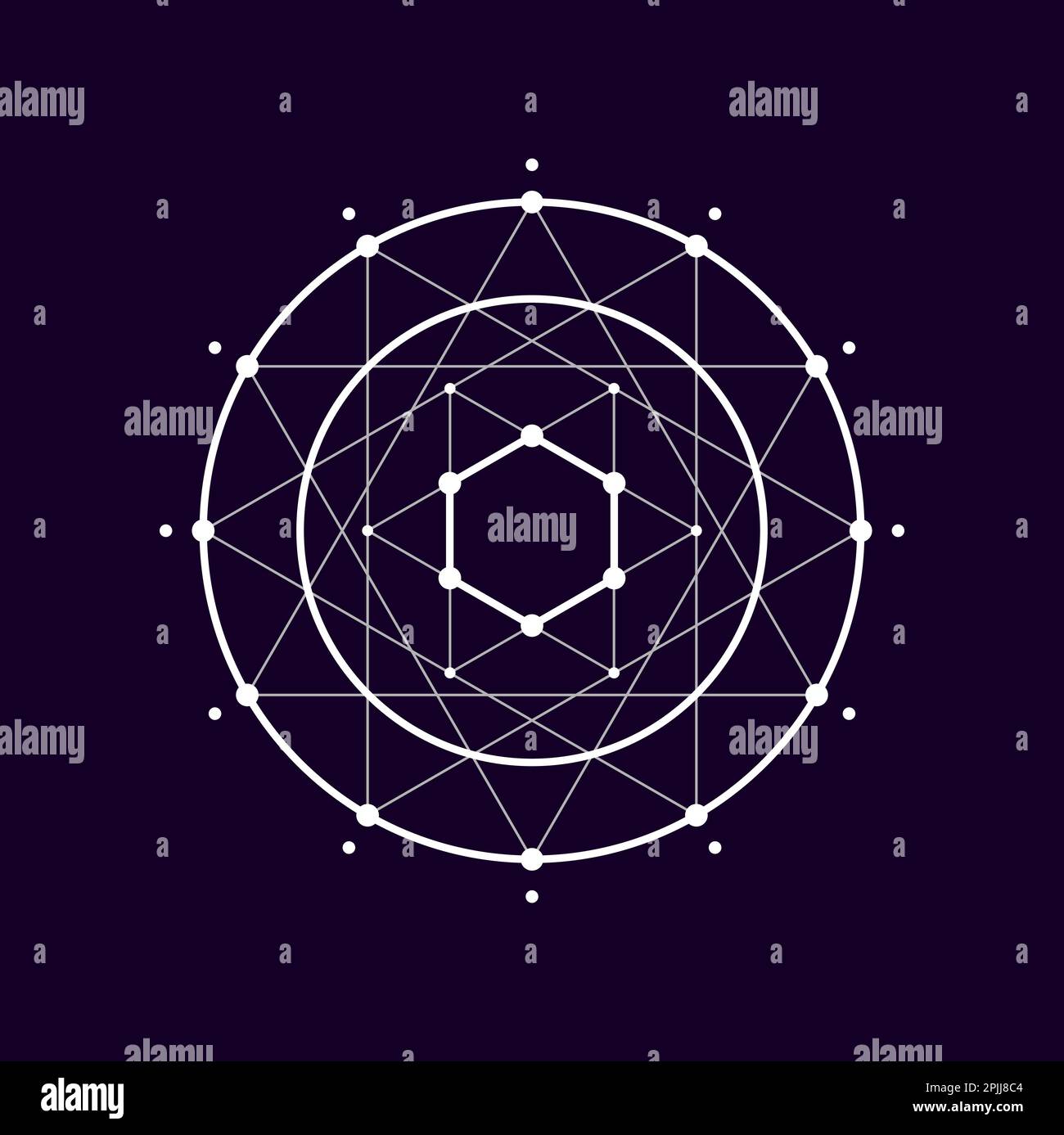 Mystical esoteric symbol, fashion shape with different connected lines ...