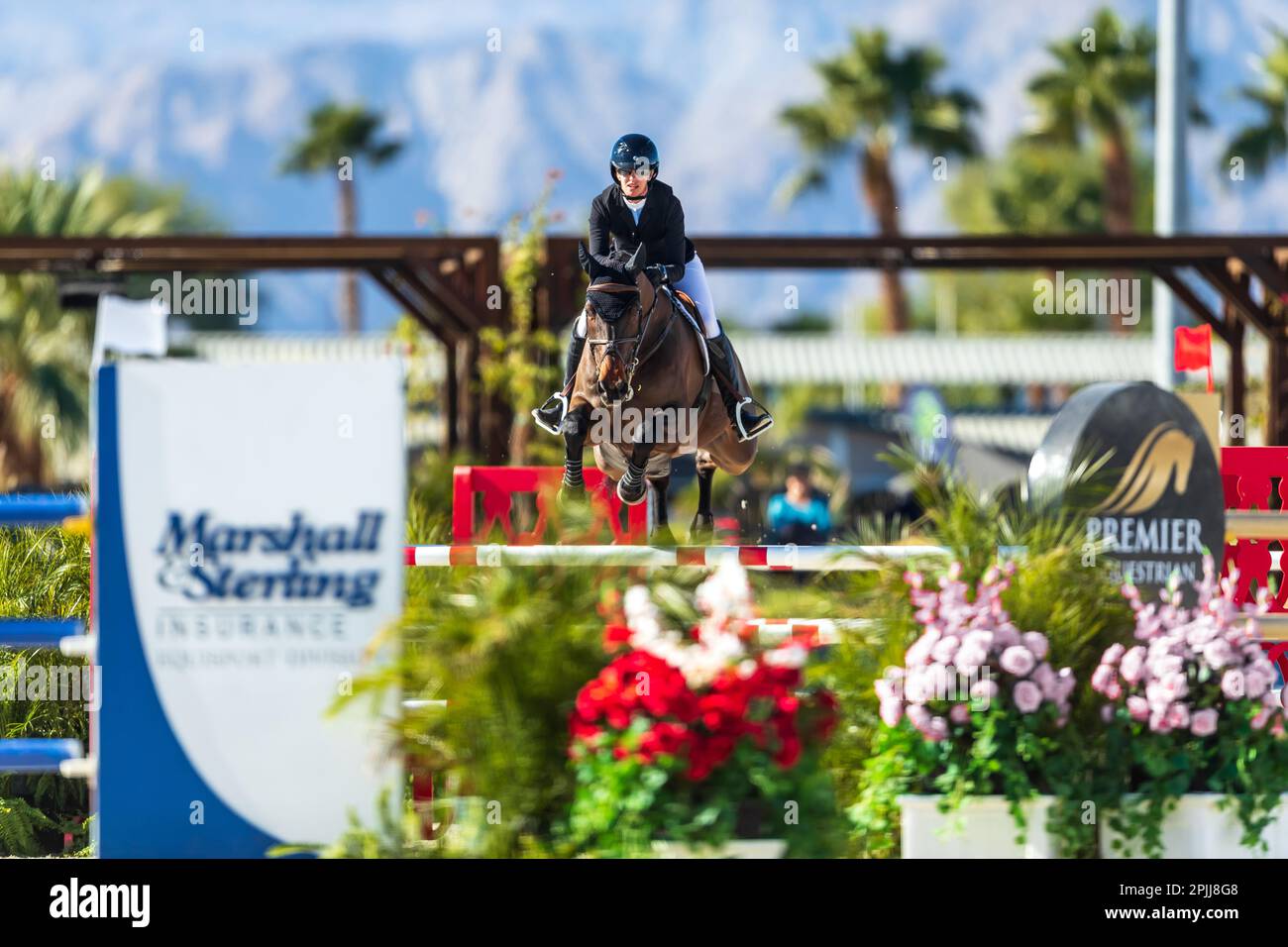 Amy Millar from Canada competes at a Major League Show Jumping event at ...
