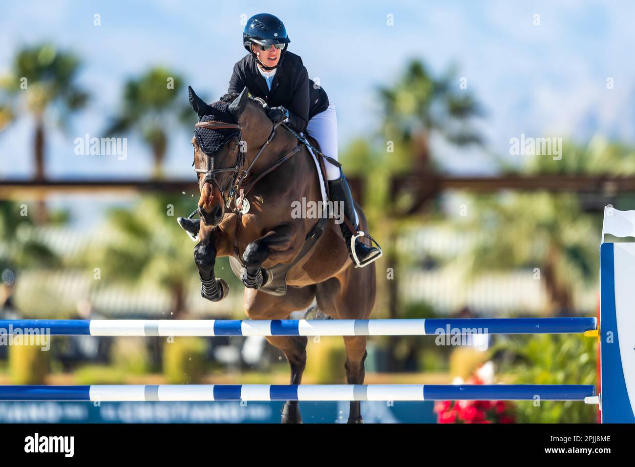 Amy Millar from Canada competes at a Major League Show Jumping event at ...