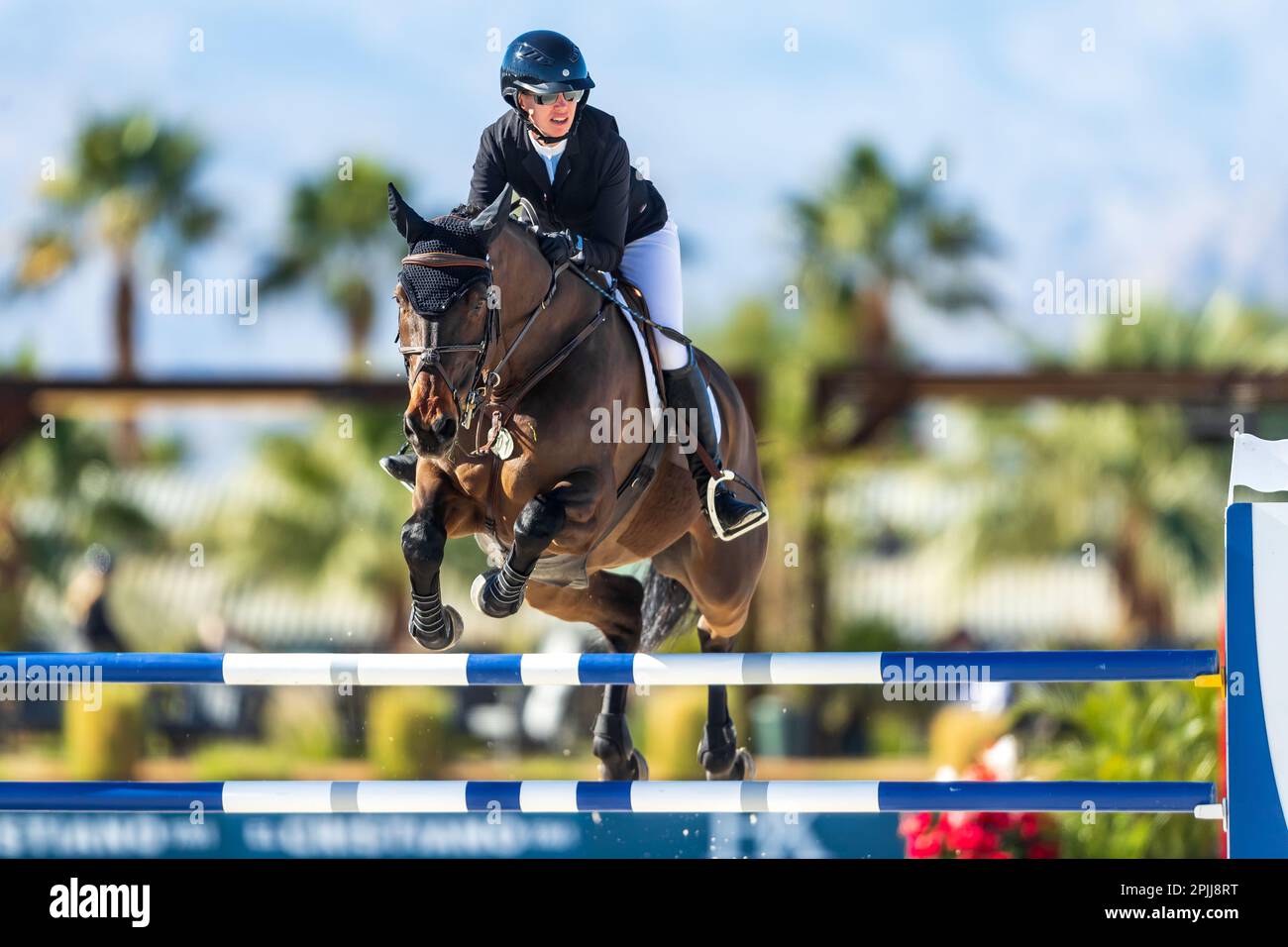 Amy Millar from Canada competes at a Major League Show Jumping event at ...