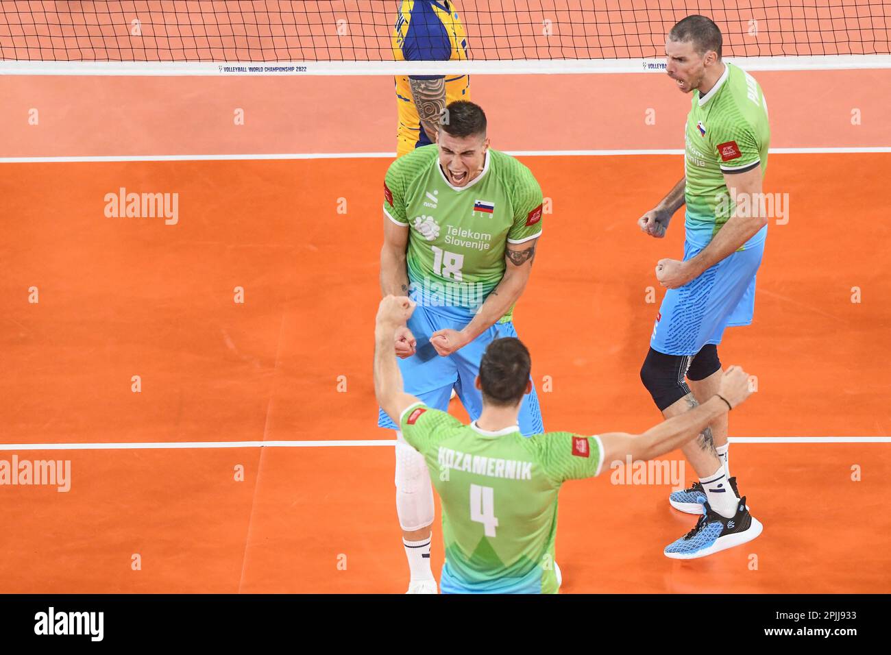 Jan Kozamernik, Klamen Cebulj, Alen Pajenk (Slovenia). Volleyball World ...