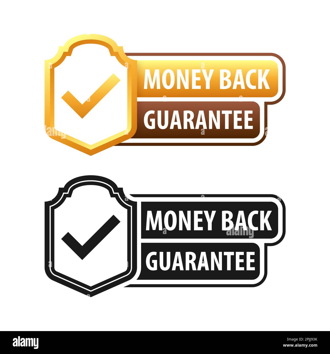 Money back guarantee label. Confidence in quality and reliability ...