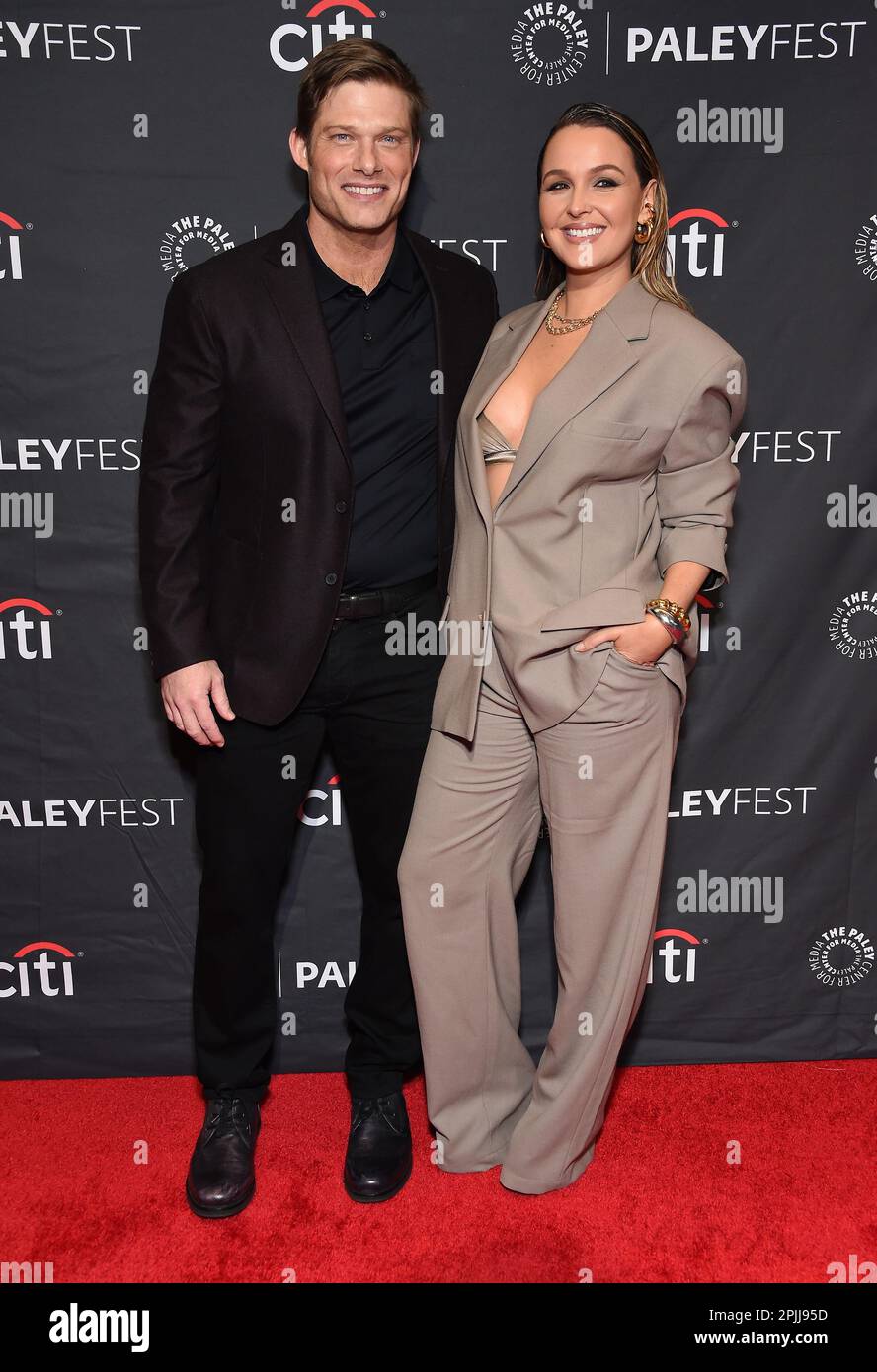Chris Carmack and Camilla Luddington arriving to PaleyFest 2023: Grey’s ...