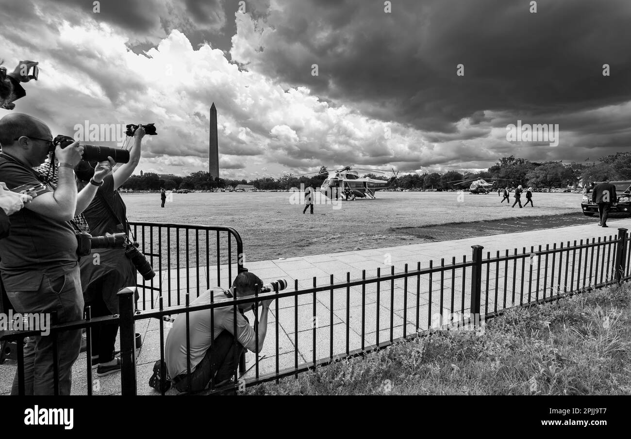 President Joe Biden and First Lady Jill Biden disembark Marine One on ...