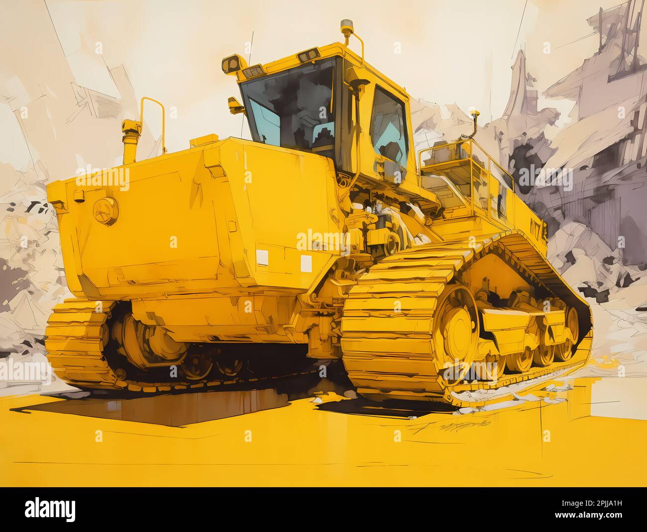 Digger drawing sketch hi-res stock photography and images - Alamy
