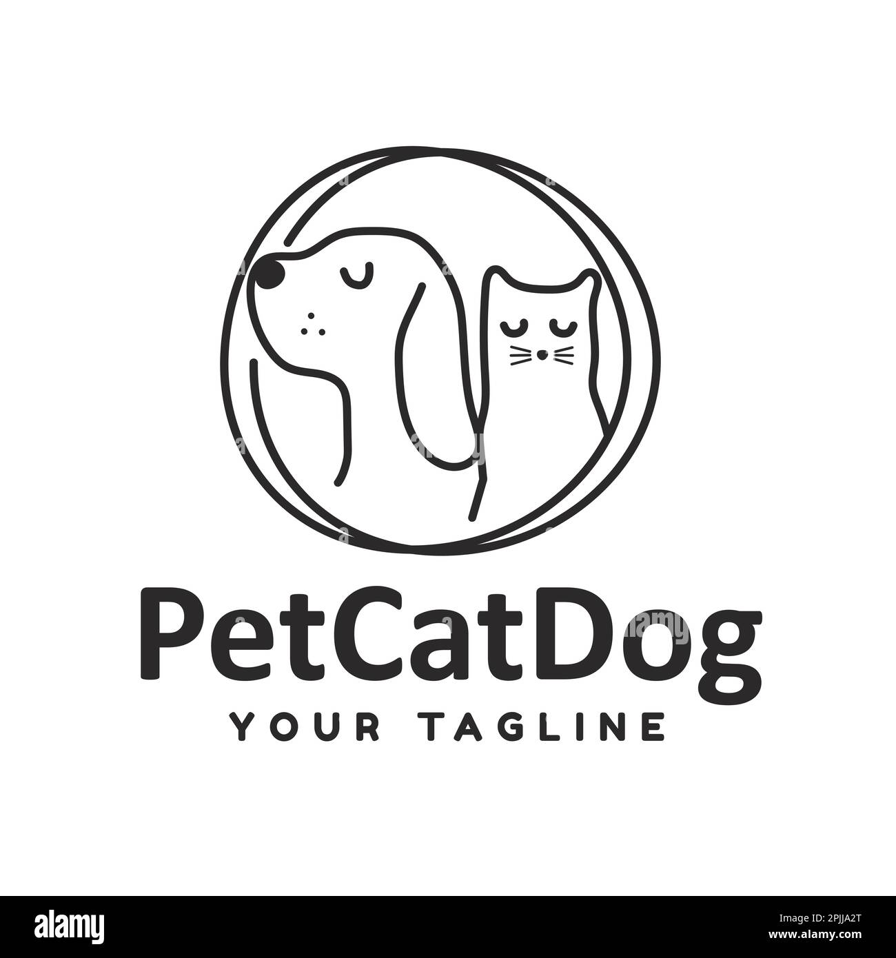 Logo pets cat and dog Concept Design, Creative Symbol, Icon Stock ...