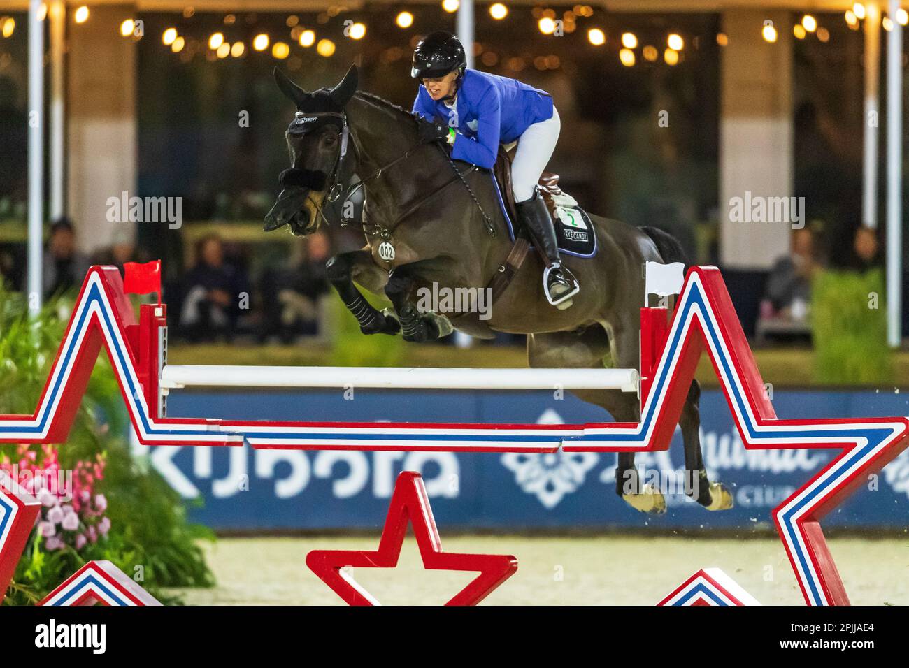 Amy Millar from Canada competes at a Major League Show Jumping event at ...
