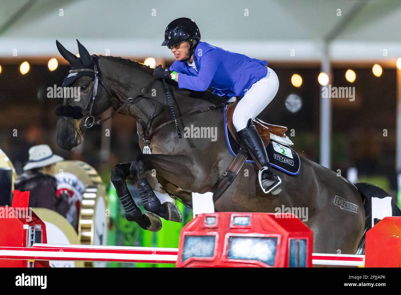 Amy Millar from Canada competes at a Major League Show Jumping event at ...