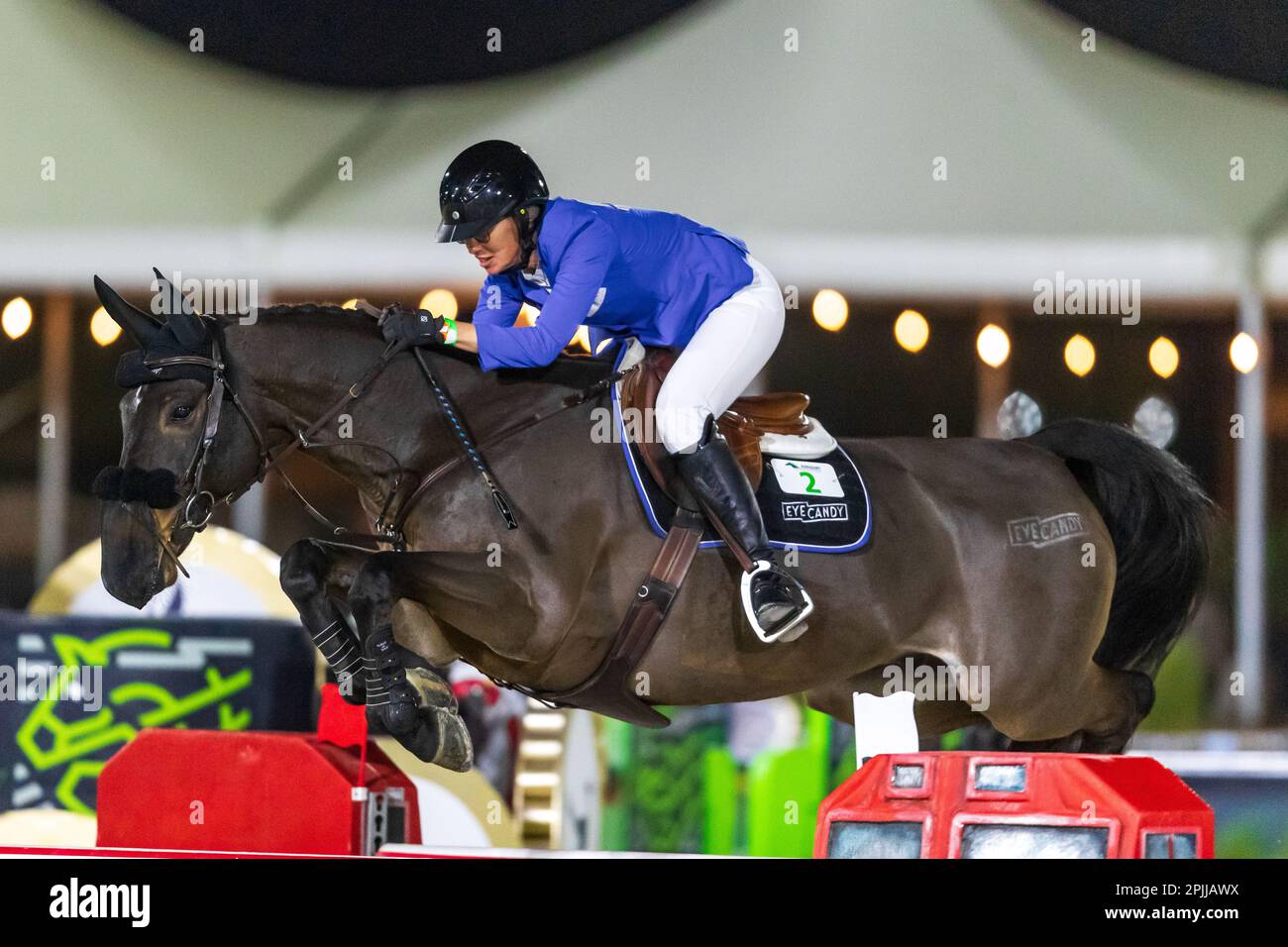 Amy Millar from Canada competes at a Major League Show Jumping event at ...