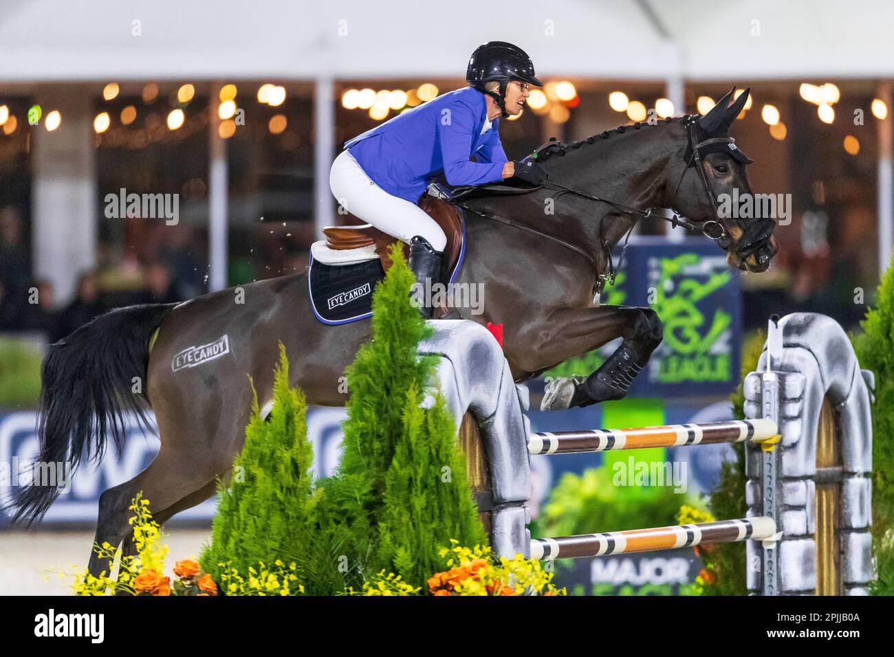 Amy Millar from Canada competes at a Major League Show Jumping event at ...