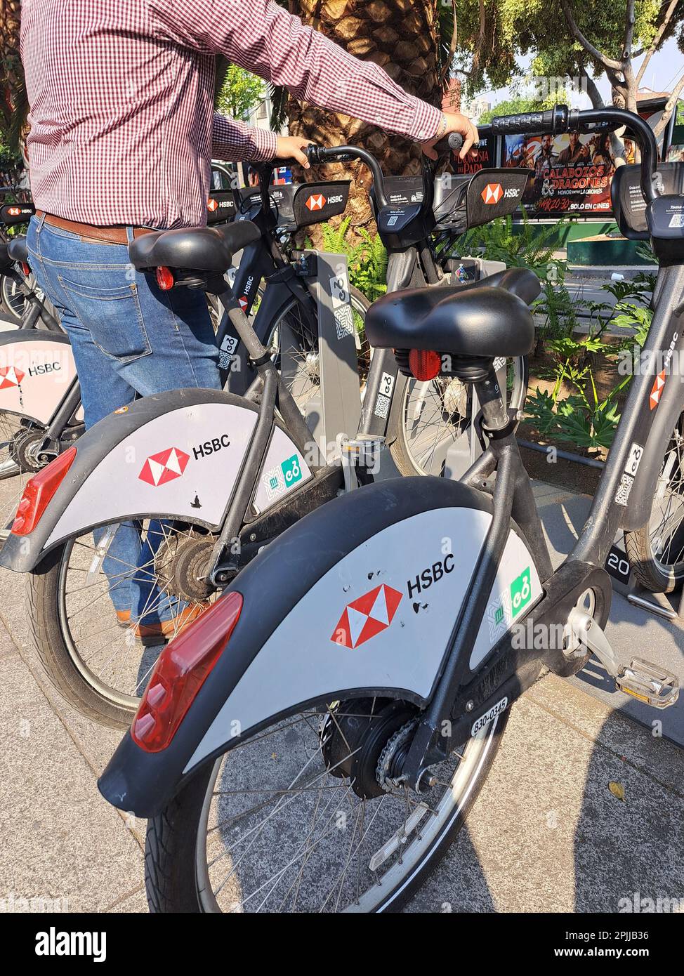 Mexico City, Mexico - Apr 01 2023: The public bicycle system as a great ...