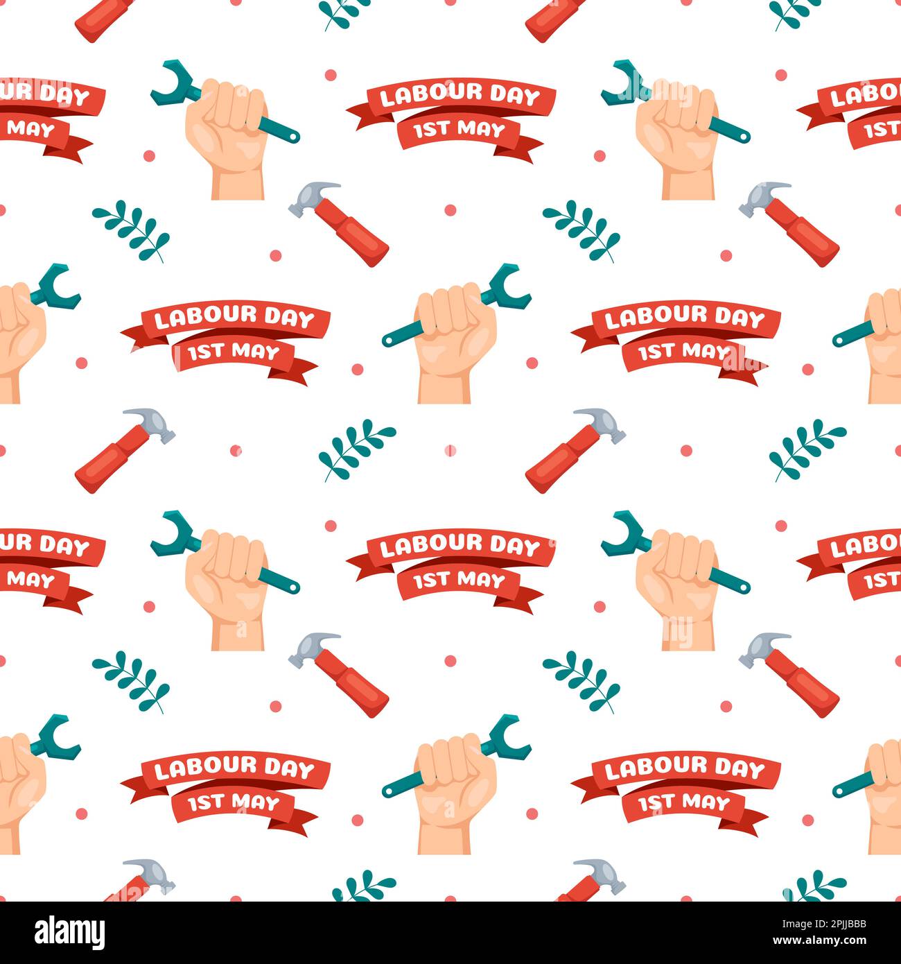 Happy Labor Day Seamless Pattern Design Illustration with Different ...