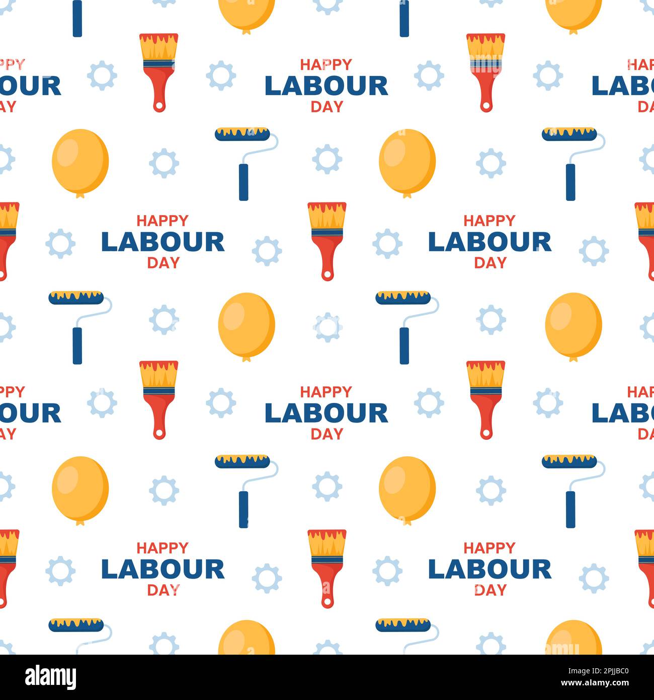 Happy Labor Day Seamless Pattern Design Illustration with Different ...