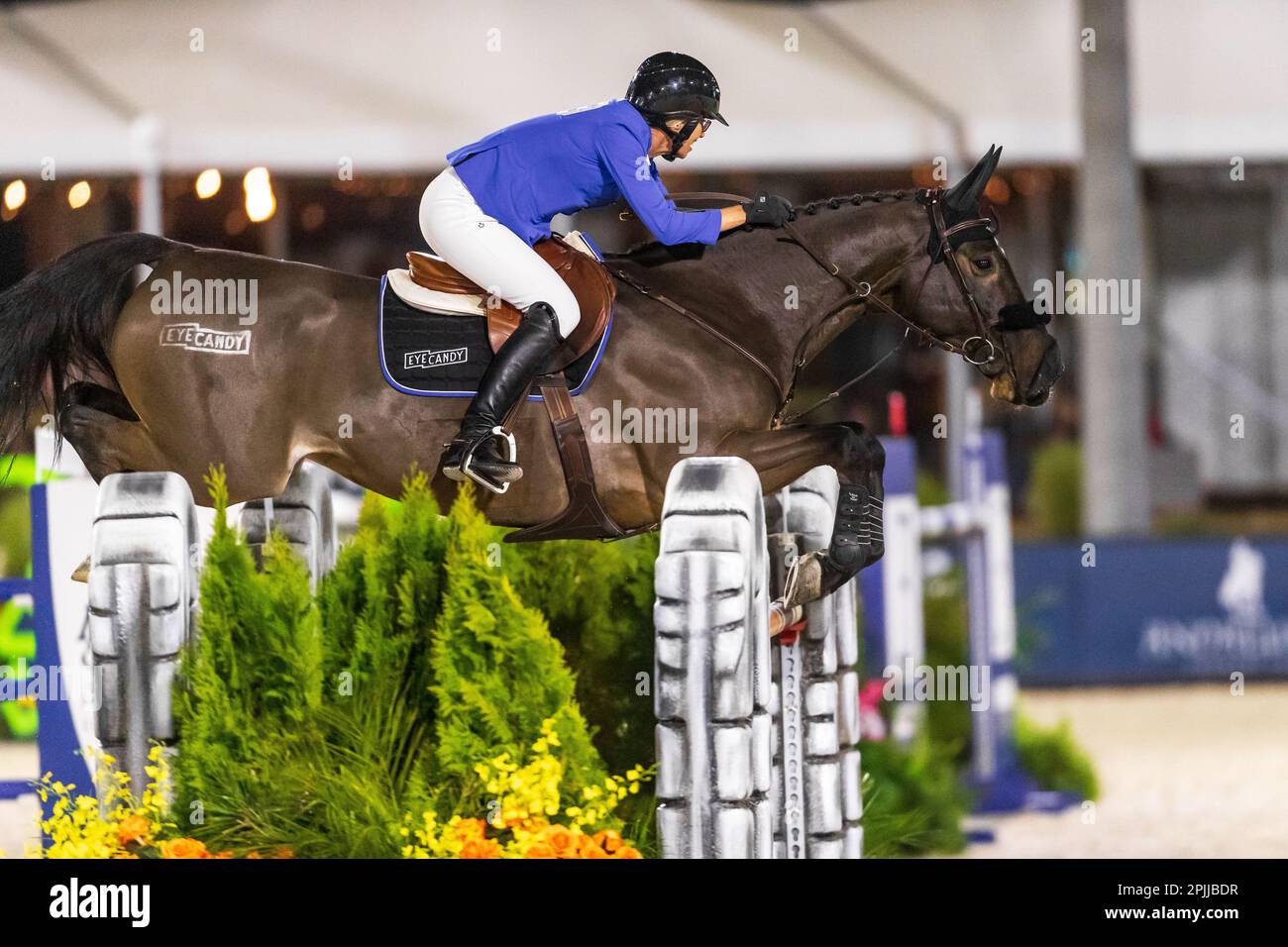 Amy Millar from Canada competes at a Major League Show Jumping event at ...