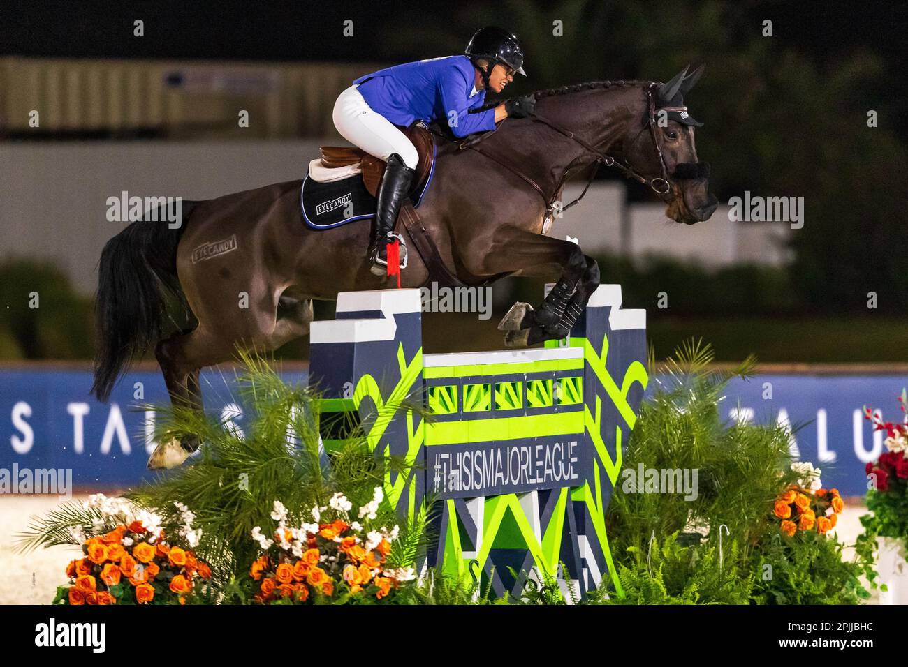 Amy Millar from Canada competes at a Major League Show Jumping event at ...