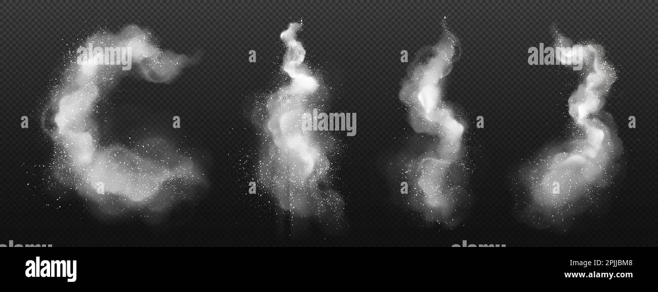 Splash of white powder, dust or snow isolated on transparent background ...