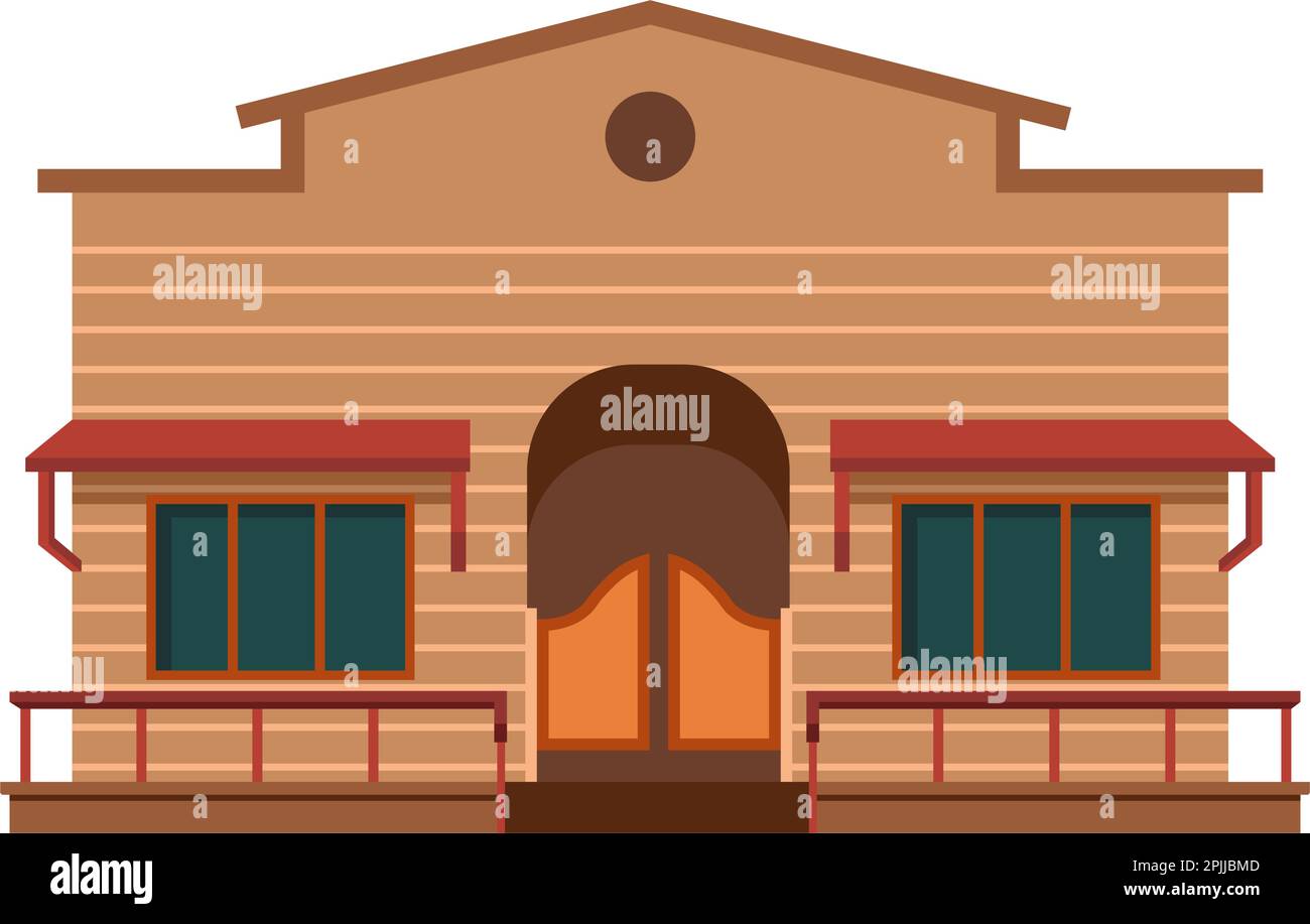 House built in wild west architecture style vector Stock Vector Image ...