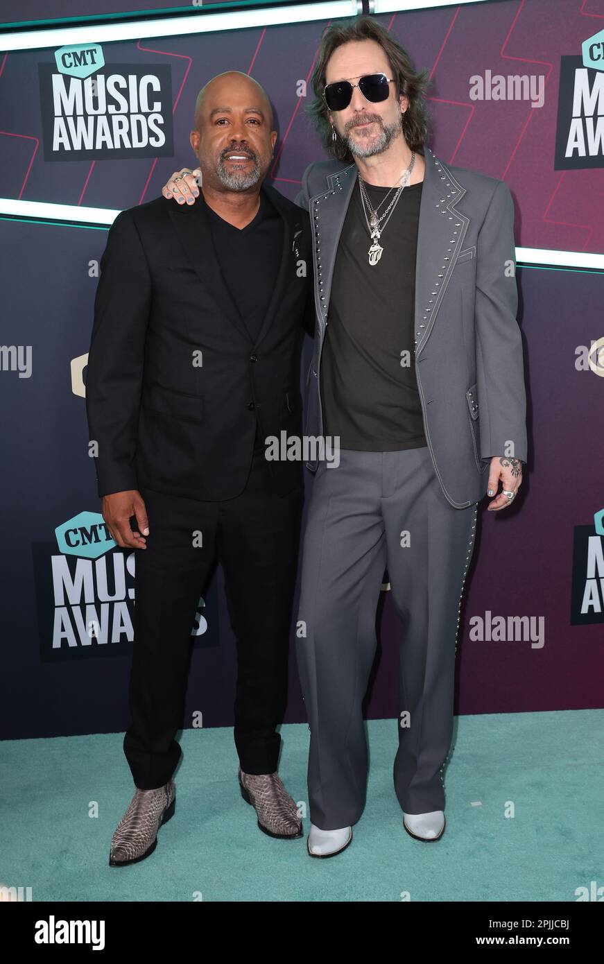 Darius Rucker and Chris Robinson arriving at the 2023 CMT Music Awards ...