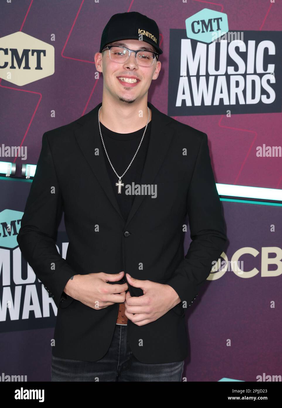 Chase Matthew arriving at the 2023 CMT Music Awards held at the Moody ...