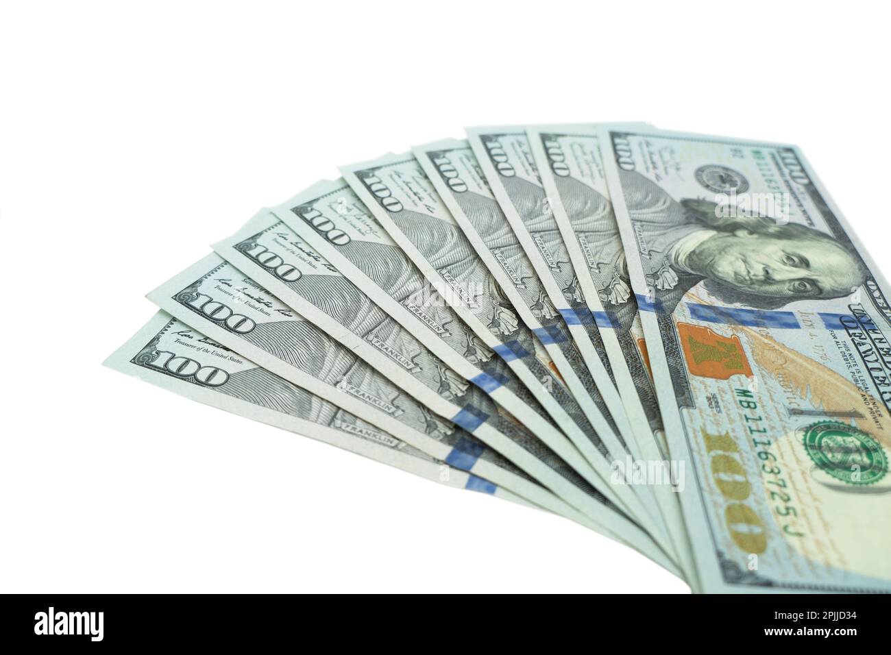 Stack of one hundred dollar bills. Stack of cash money in hundred ...