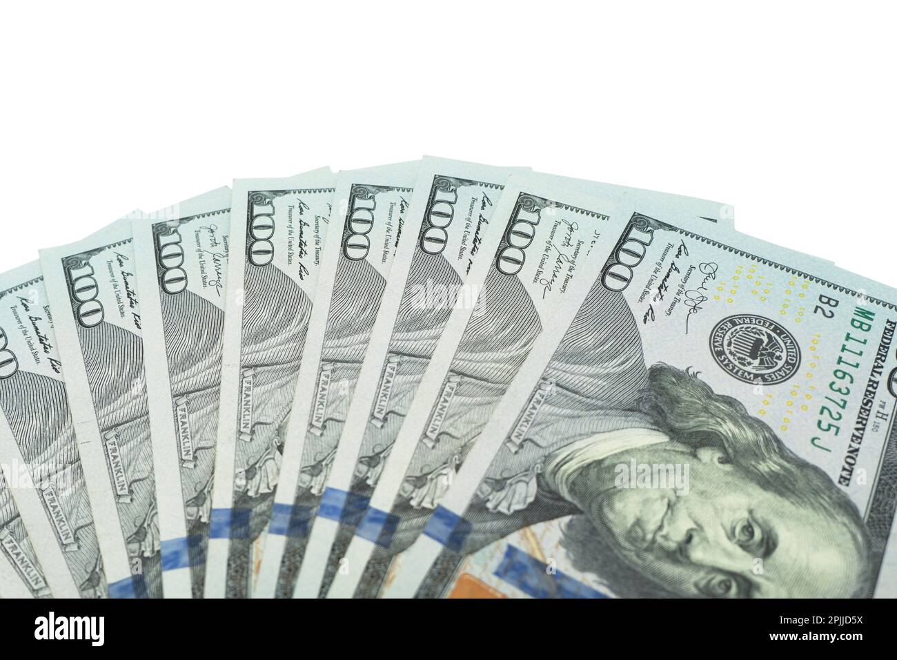 Stack of one hundred dollar bills. Stack of cash money in hundred ...