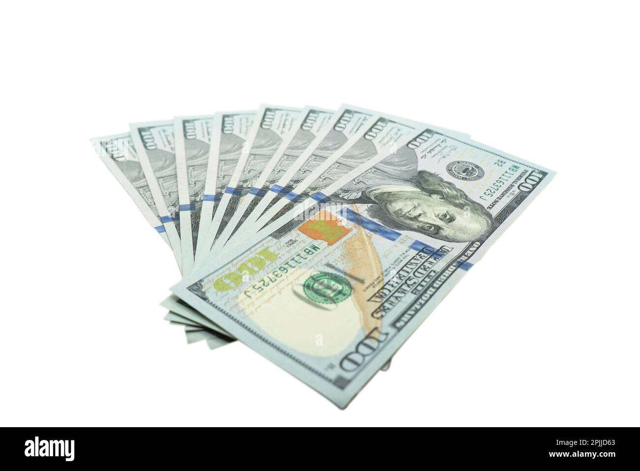 Stack of one hundred dollar bills. Stack of cash money in hundred ...