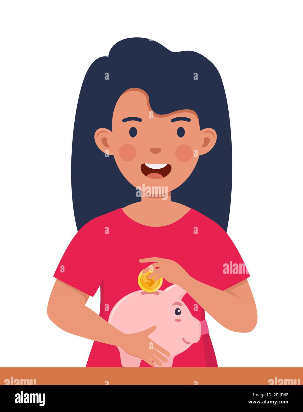 Girl Saving Money Clipart