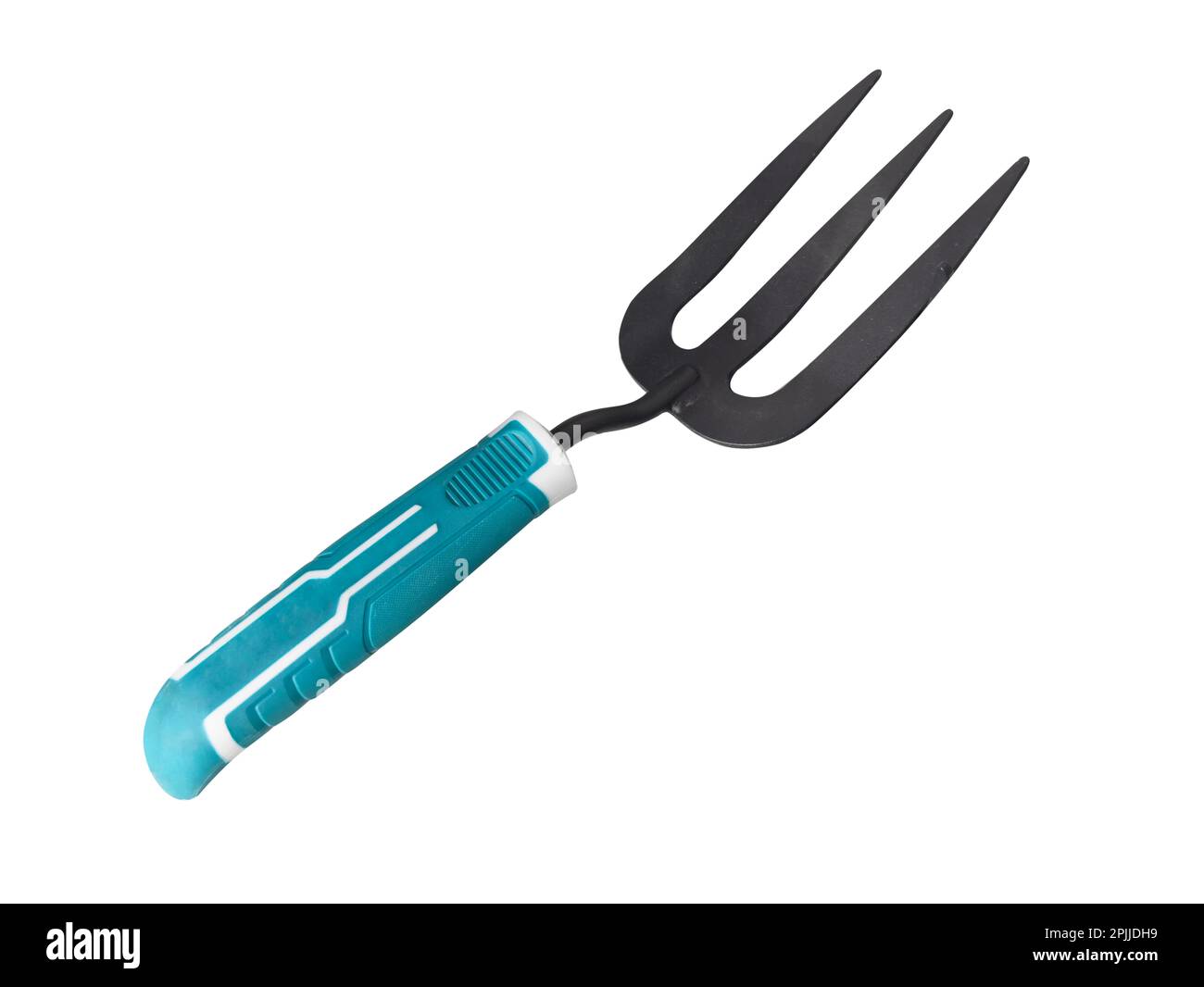 Gardening rake tool. Garden small rake. Garden handle rake isolated on ...