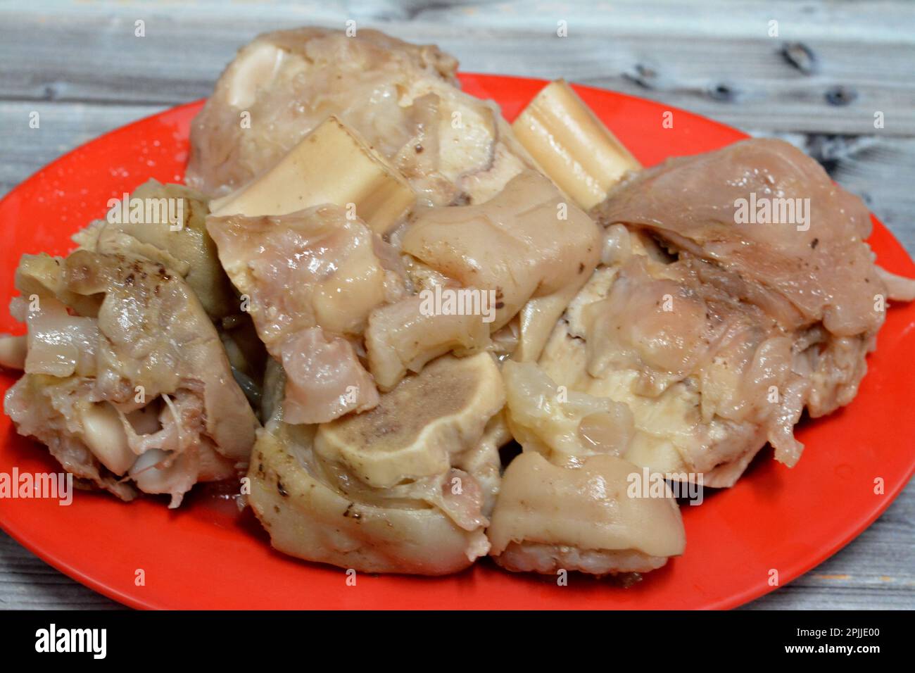 Arabic Egyptian cuisine of kawareh trotters and knee boiled with soup ...