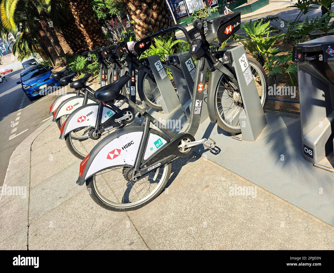 Mexico City, Mexico - Apr 01 2023: The public bicycle system as a great ...
