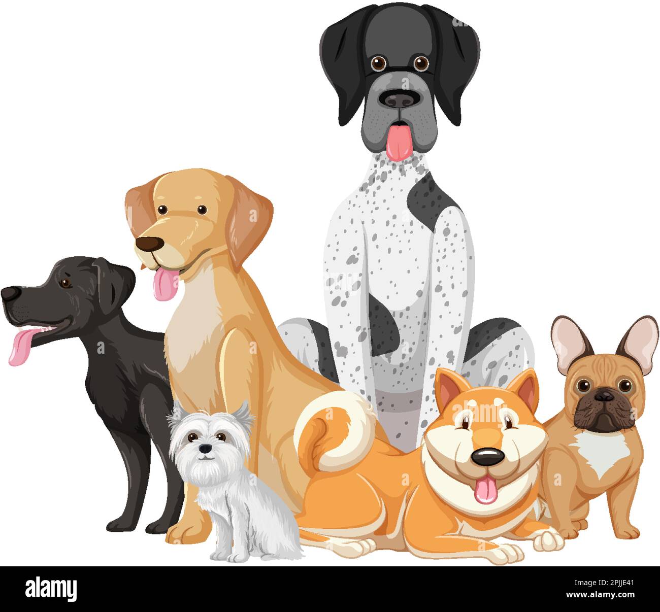 Set of dog dog breeds cartoon illustration Stock Vector Image & Art - Alamy