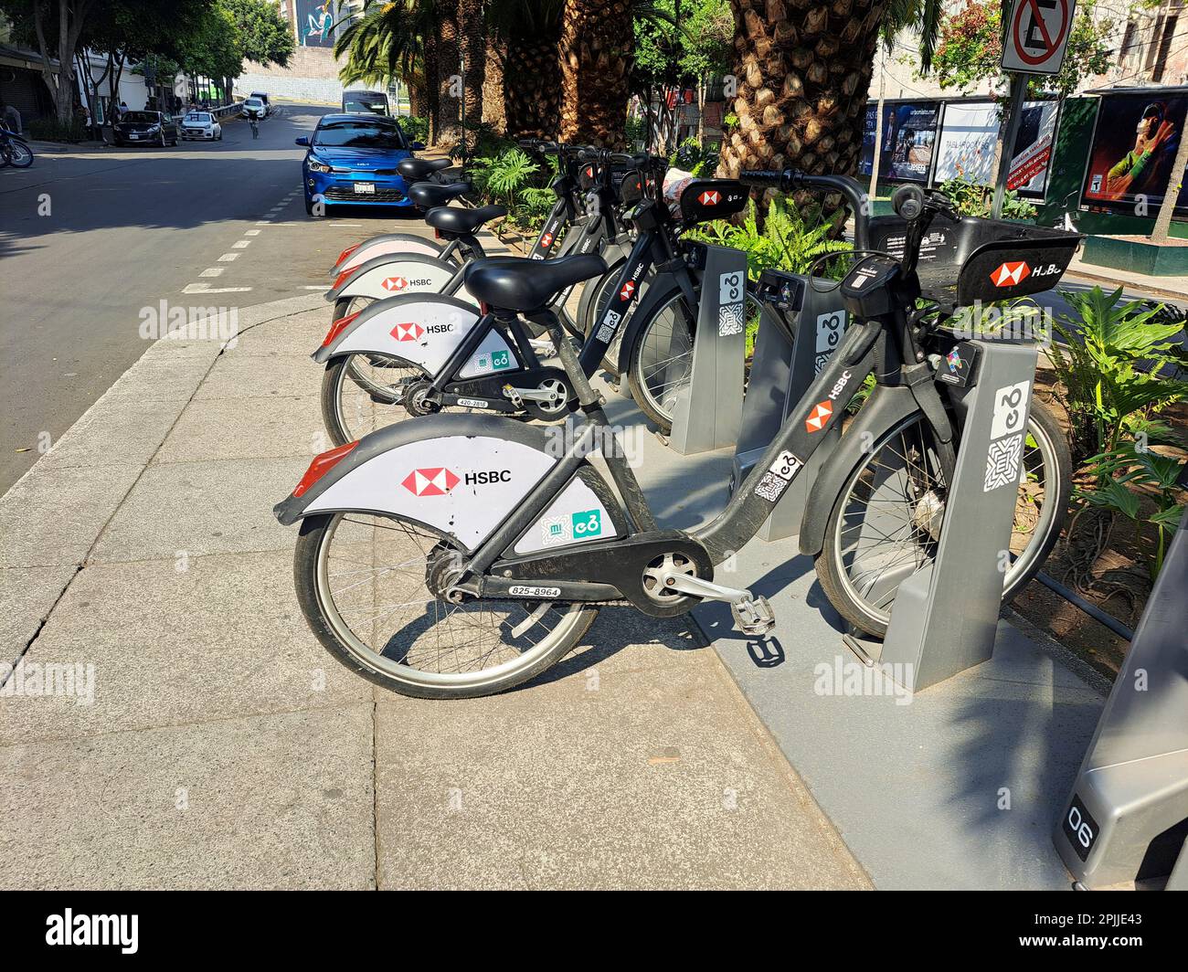 Mexico City, Mexico - Apr 01 2023: The public bicycle system as a great ...