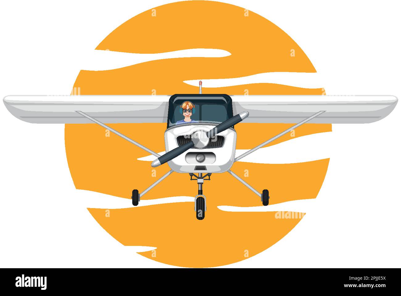 Light Aircraft With Sun Background Illustration Stock Vector Image And Art Alamy