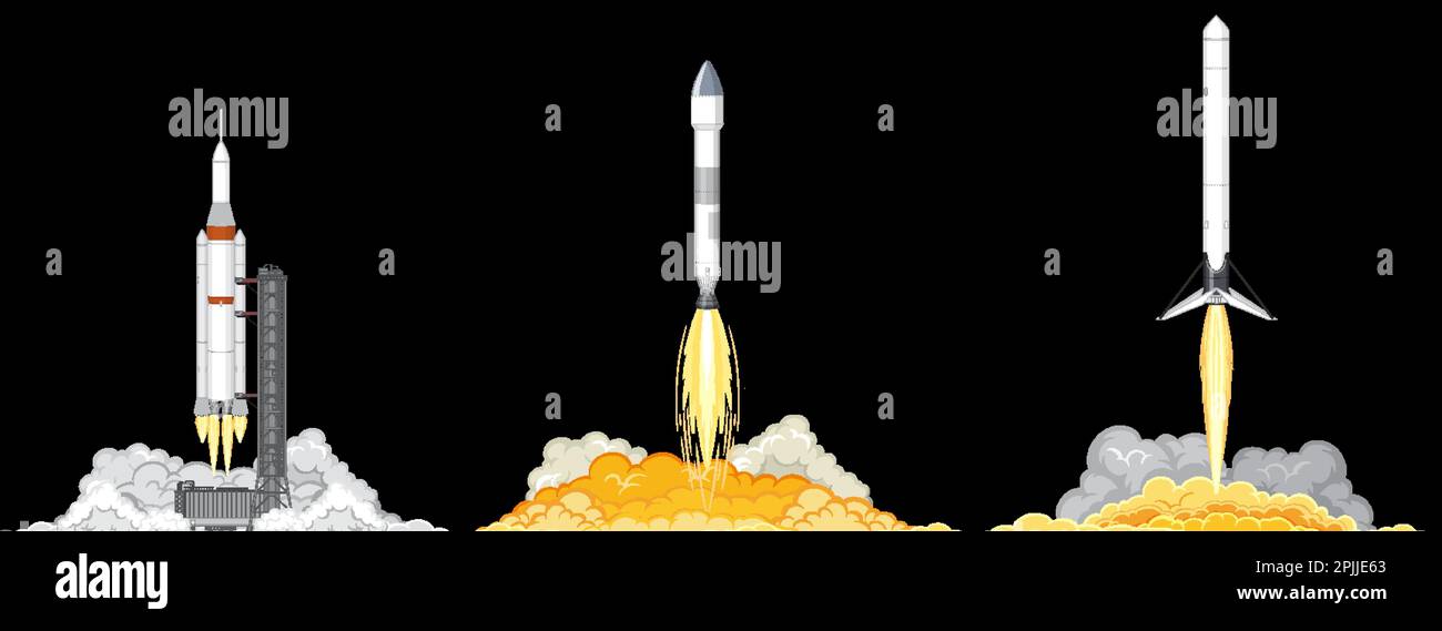 Rocket Launching into Space Concept illustration Stock Vector Image & Art - Alamy