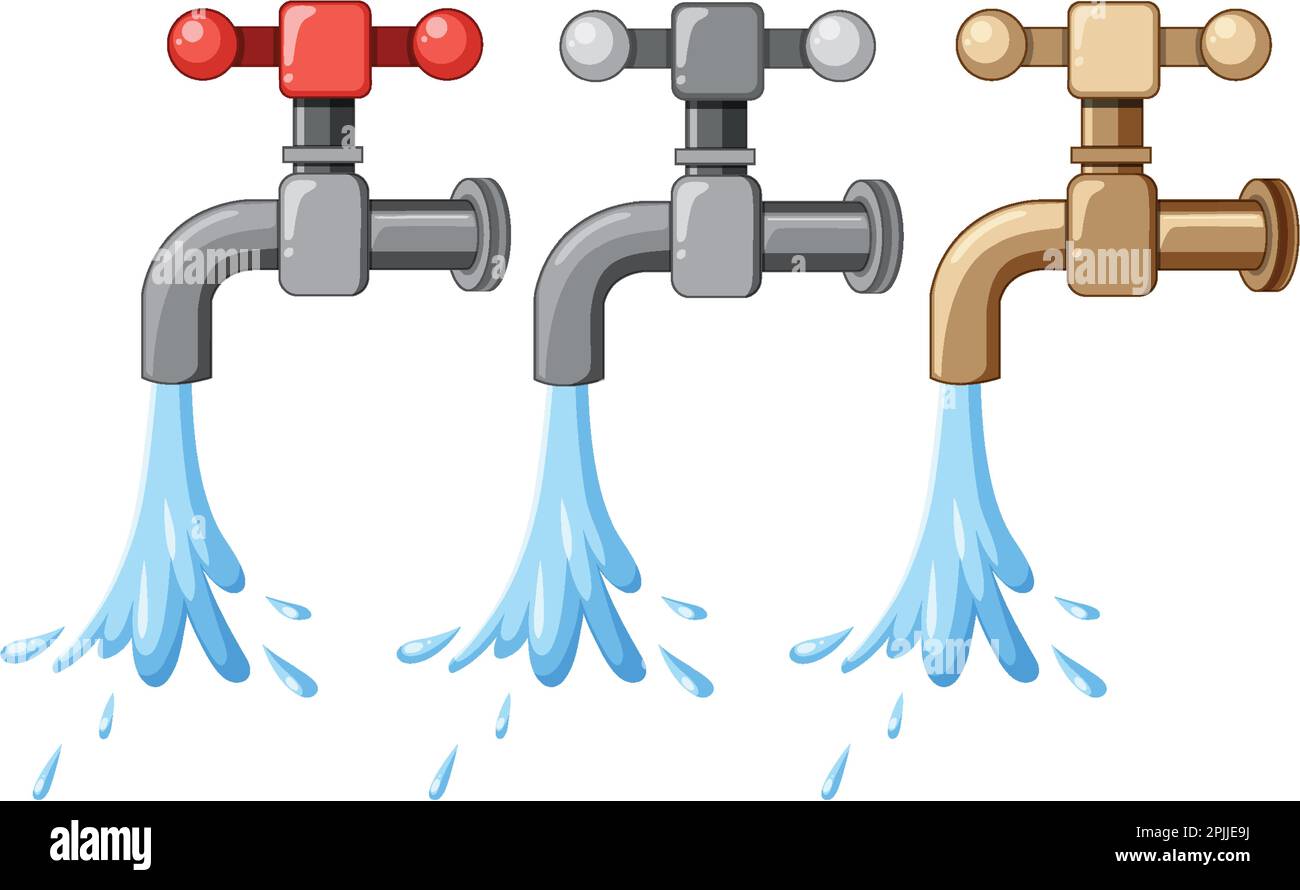Different water taps collection illustration Stock Vector Image & Art ...