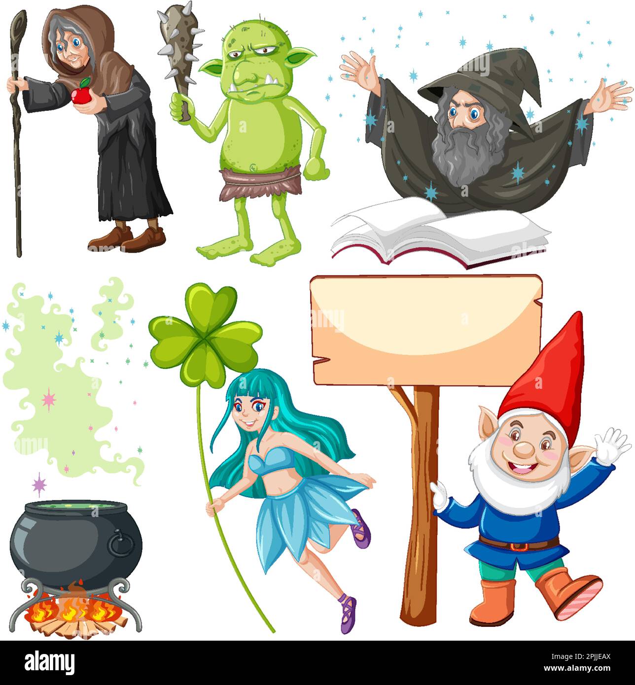Fairy Cartoon Character Vector Set illustration Stock Vector Image ...