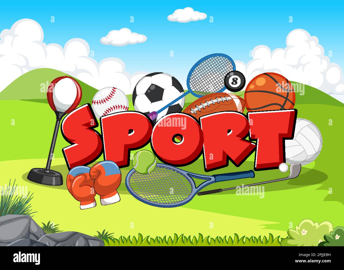 Sport text for banner or poster design illustration Stock Vector Image ...