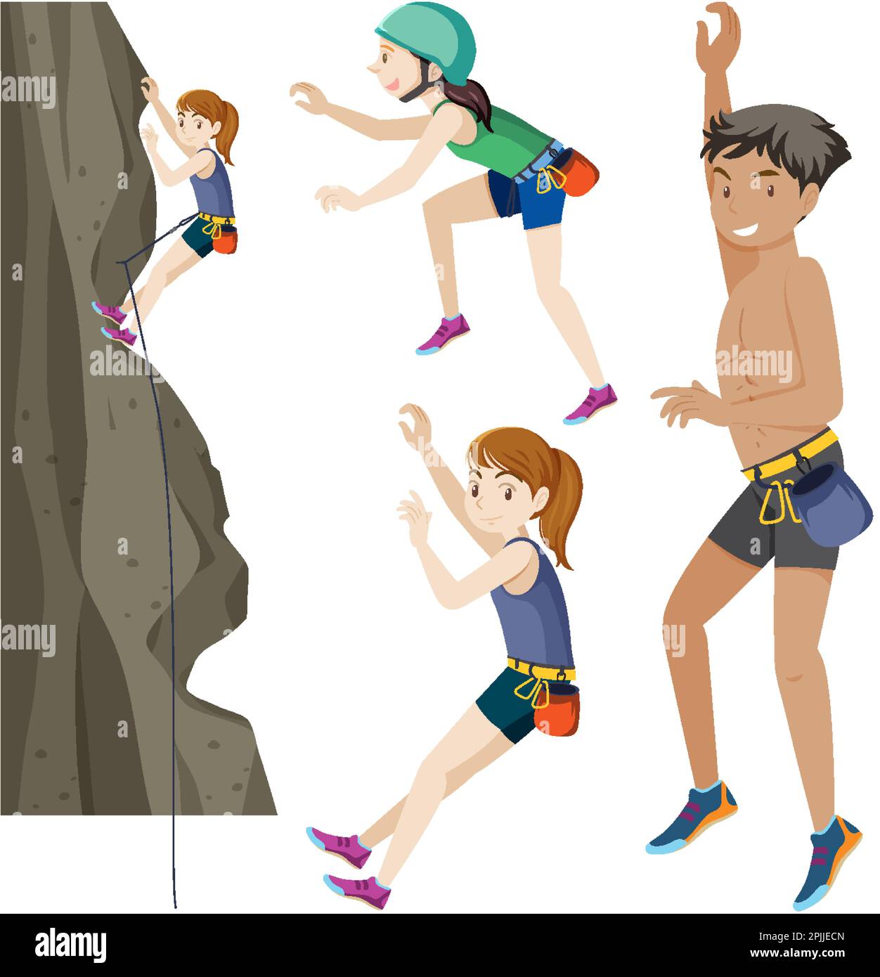 Mountain climber character extreme sport active lifestyle illustration ...