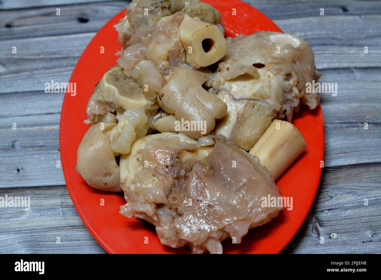 Arabic Egyptian cuisine of kawareh trotters and knee boiled with soup ...