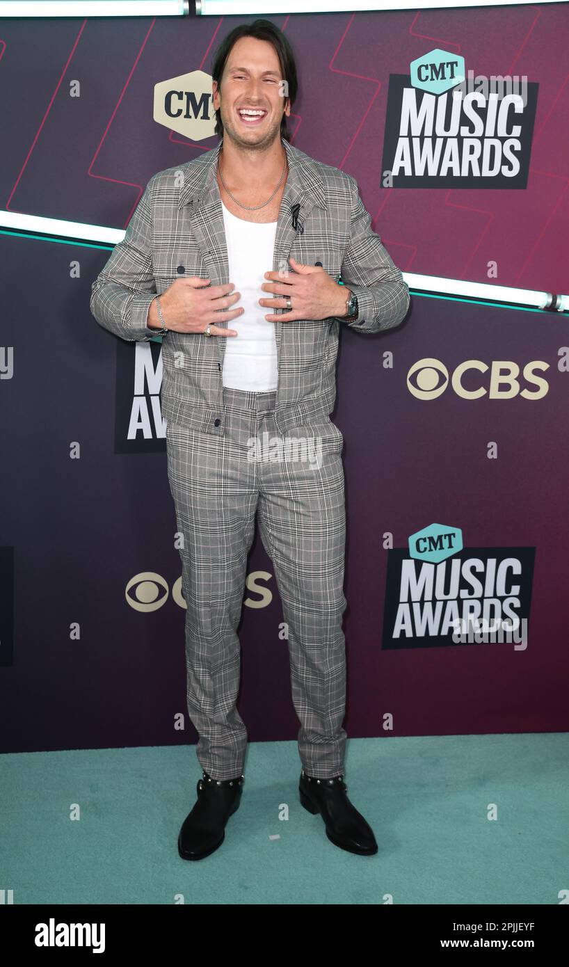 Russell Dickerson arriving at the 2023 CMT Music Awards held at the ...